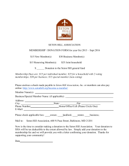 Campus Map Legend - Seton Hall University