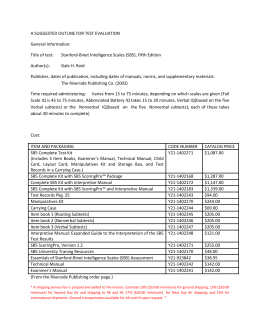8 Cognitive Template- Stanford Binet-V