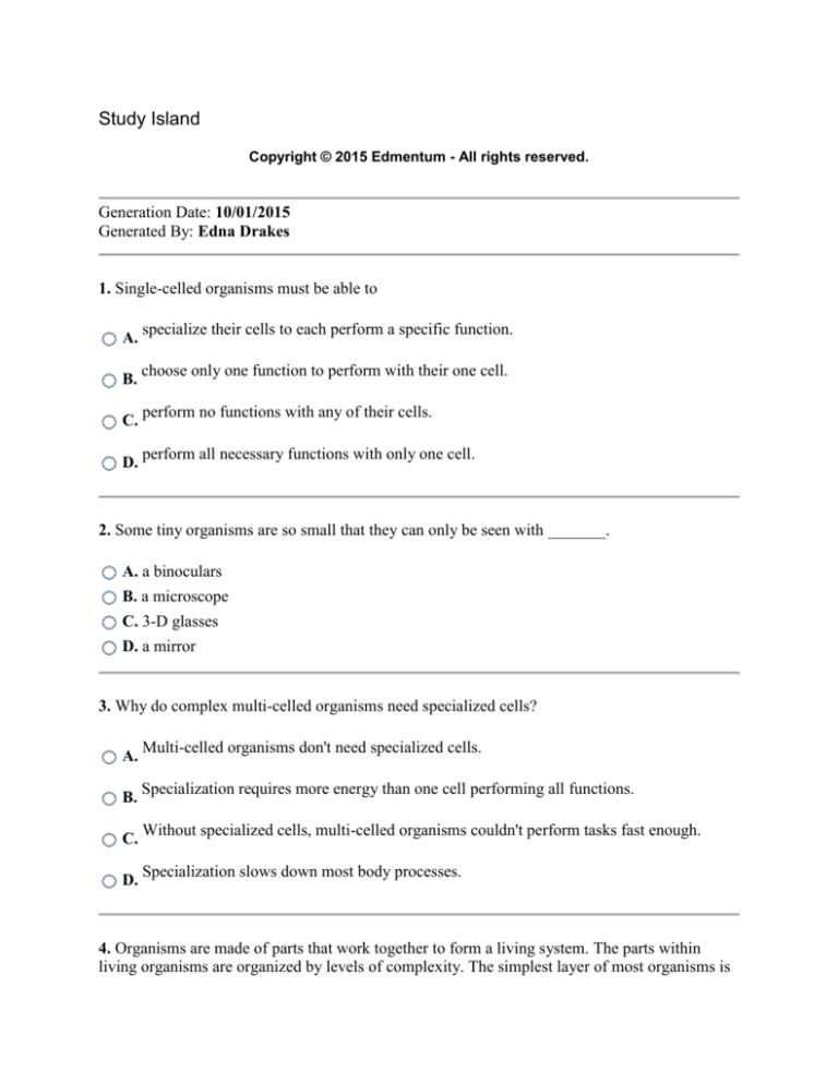 Study Guide 4 Human Body Systems