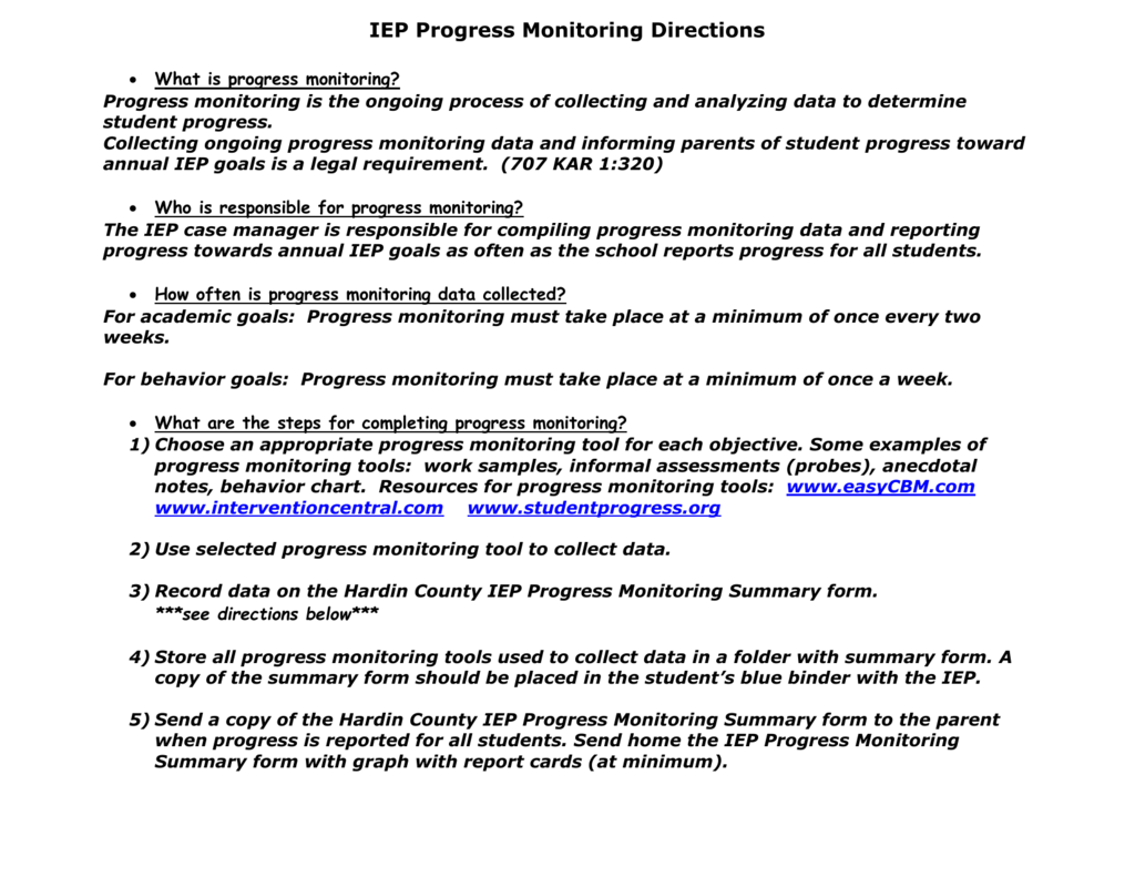 Iep Progress Report Examples Printable Forms Free Online