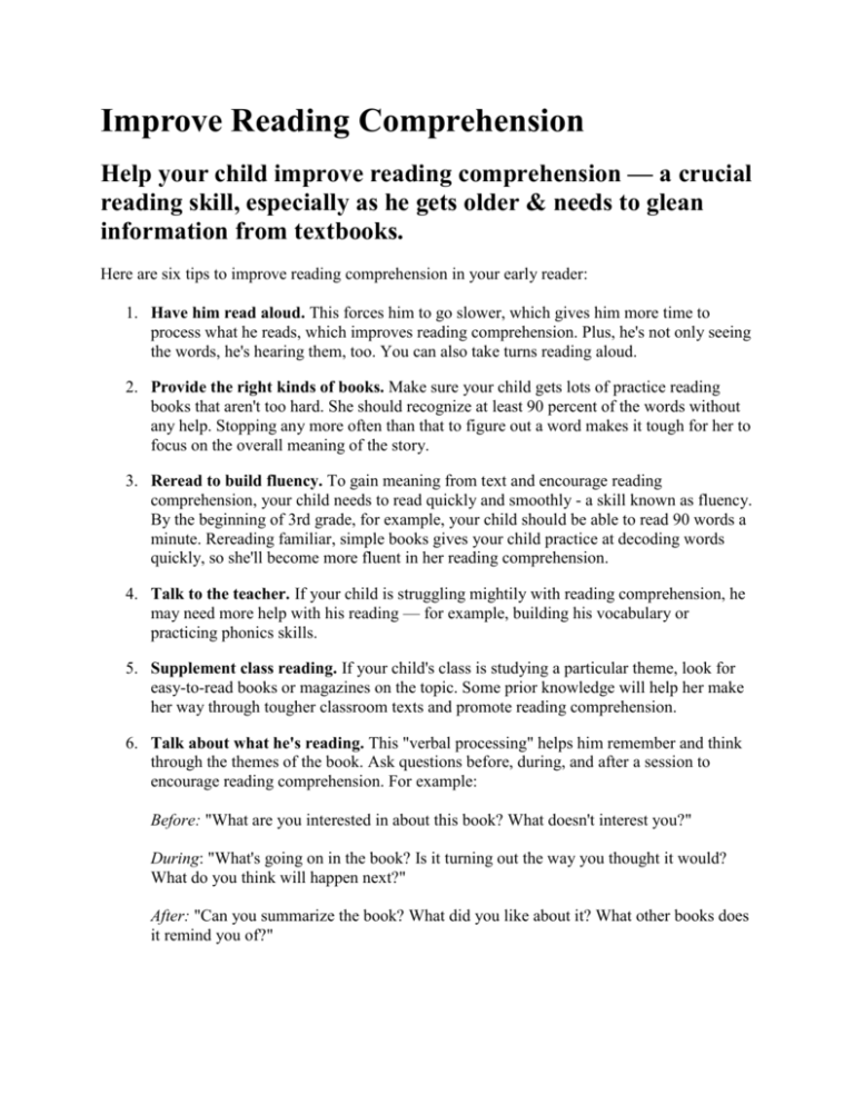 Improve Reading Comprehension