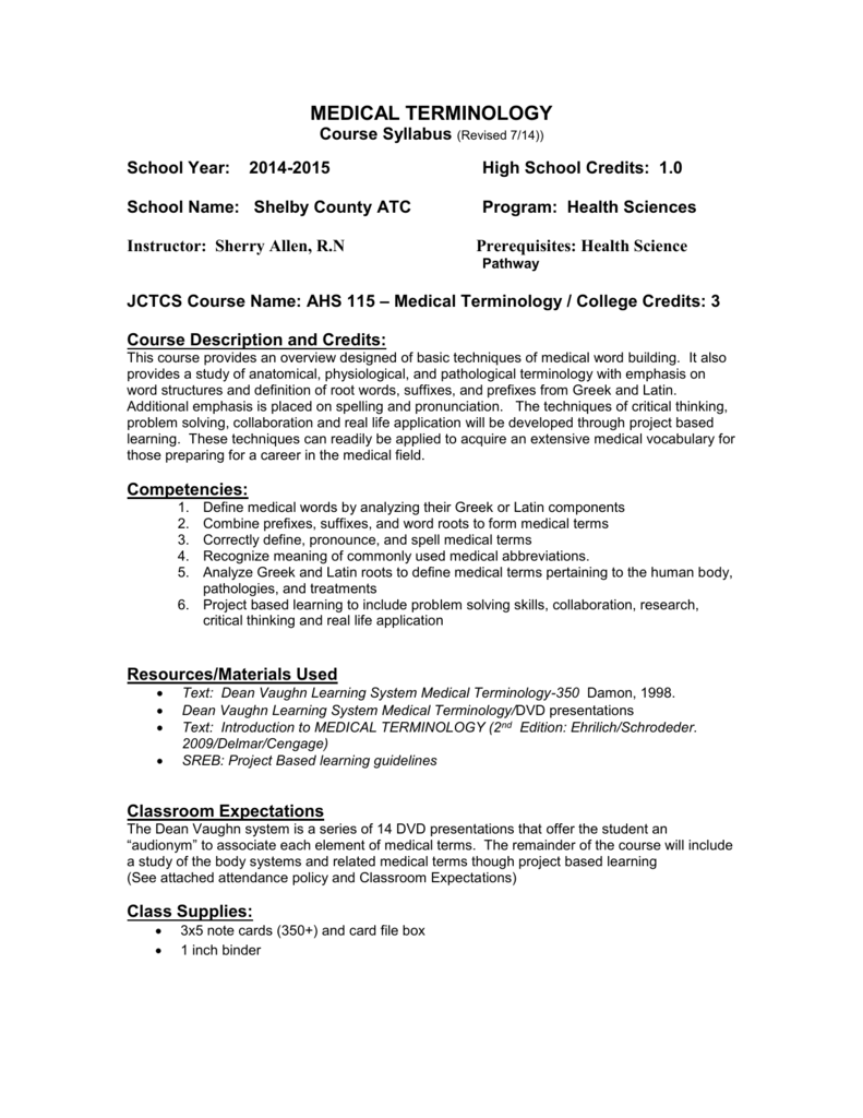 Course Syllabus