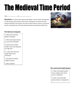 Middle Ages/Feudalism Study Guide