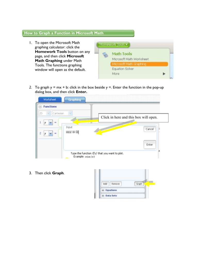 How To Graph A Function In Microsoft Math