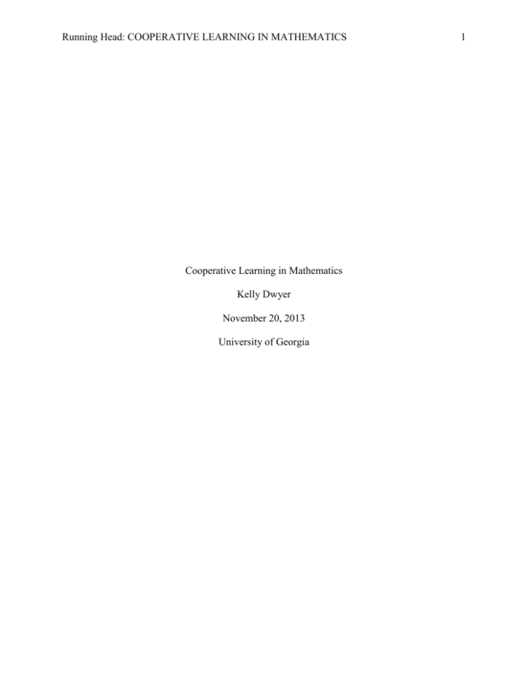 Cooperative Learning In Mathematics