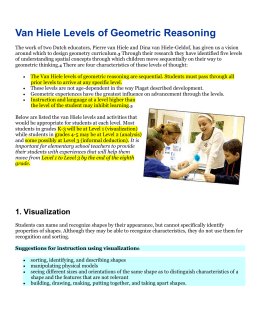 van Hiele Test Answer Sheet
