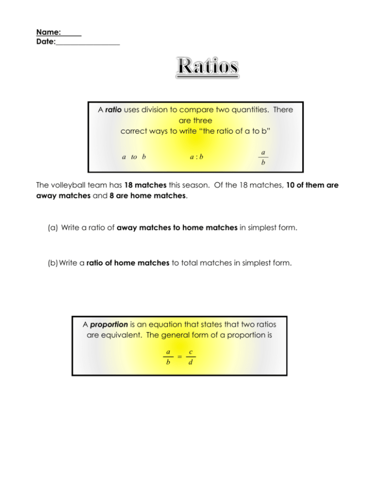 Ratios Ratios