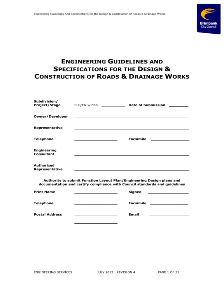 checklist for sub-divisional road construction