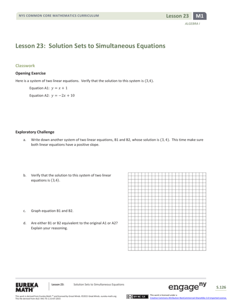 Algebra I Module 1 Topic C Lesson 23 Student Version
