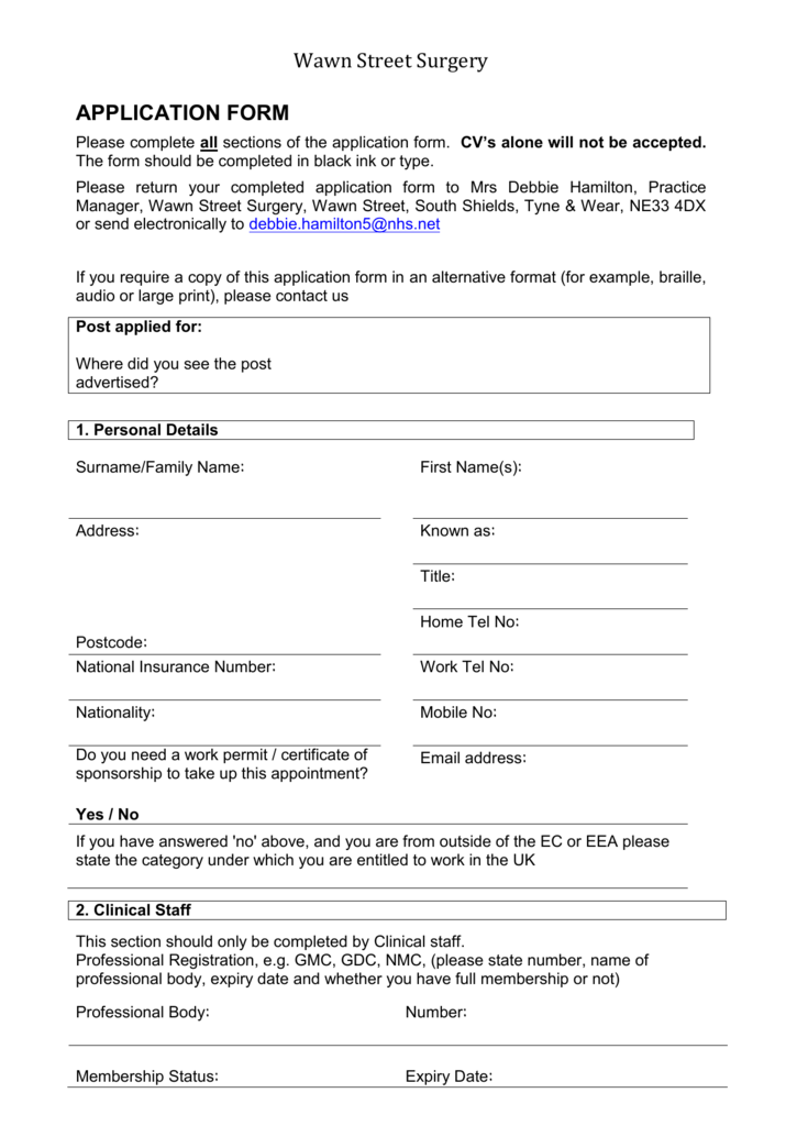 New Nhs Jobs Application Form Walterfitzroy