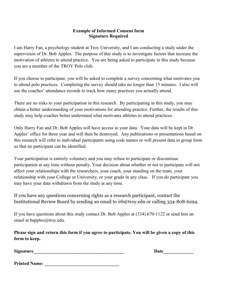 Informed Consent With Signature
