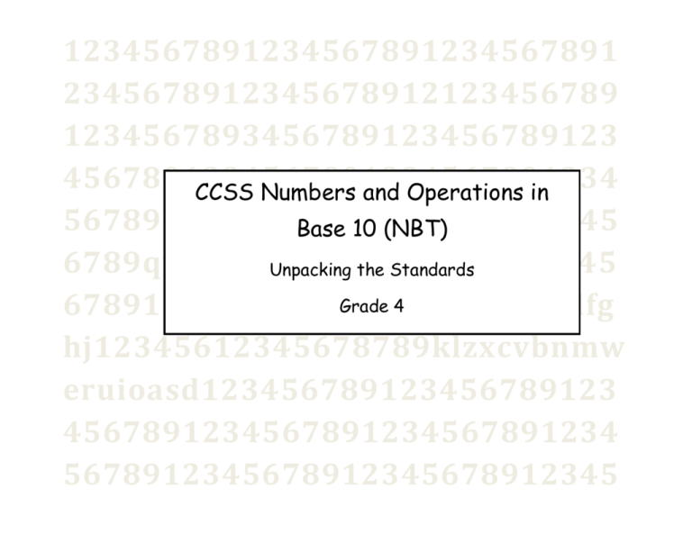 Unpacked Math NBT Standards