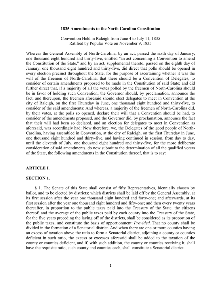 1835 Constitution Amendments