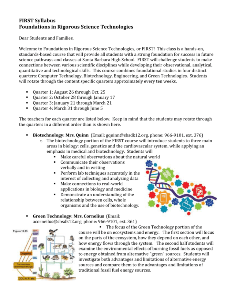 FIRST Syllabus Santa Barbara High School FIRST Syllabus Santa Barbara High School