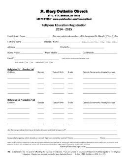 Praesidium Annual Report Form - Legion of Mary Arlington Regia