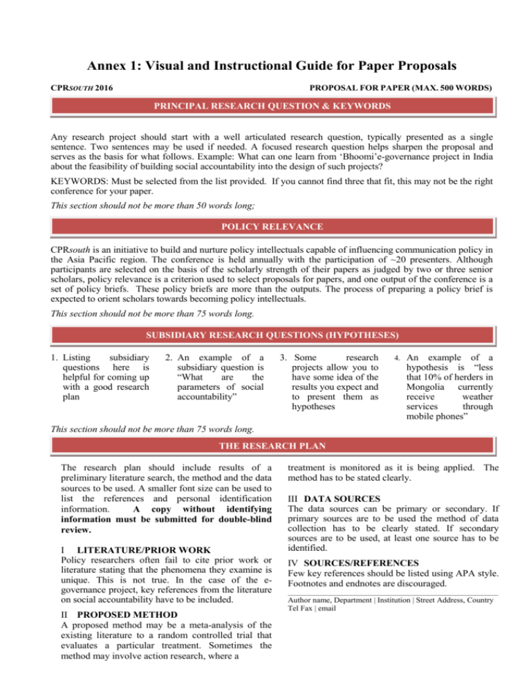 Paper Proposal abstract Template