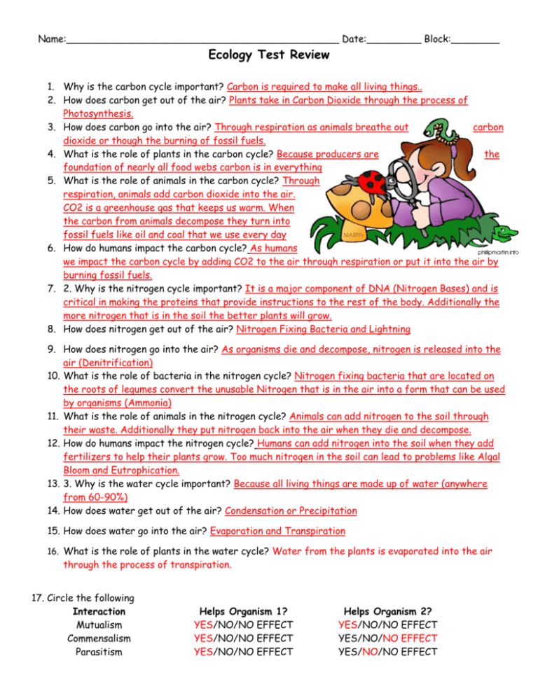 Ecology Test Review Ecology Test Review