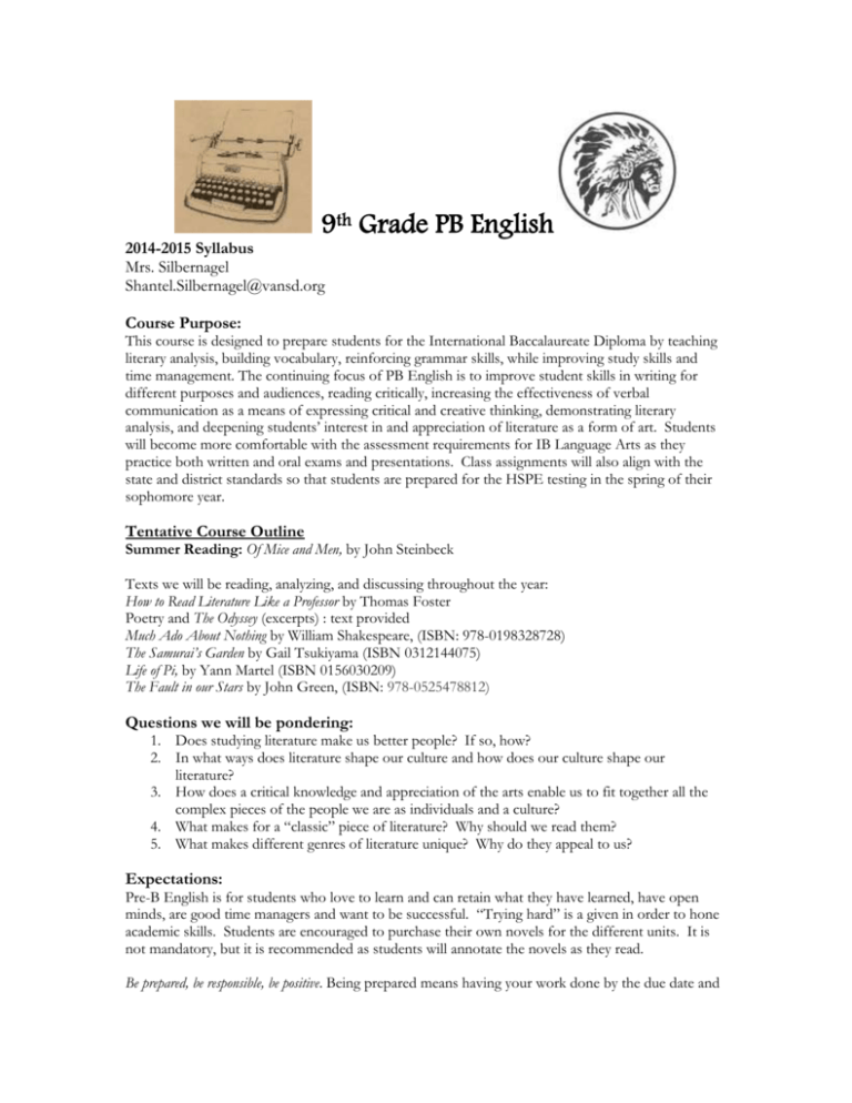 9th Grade PB English