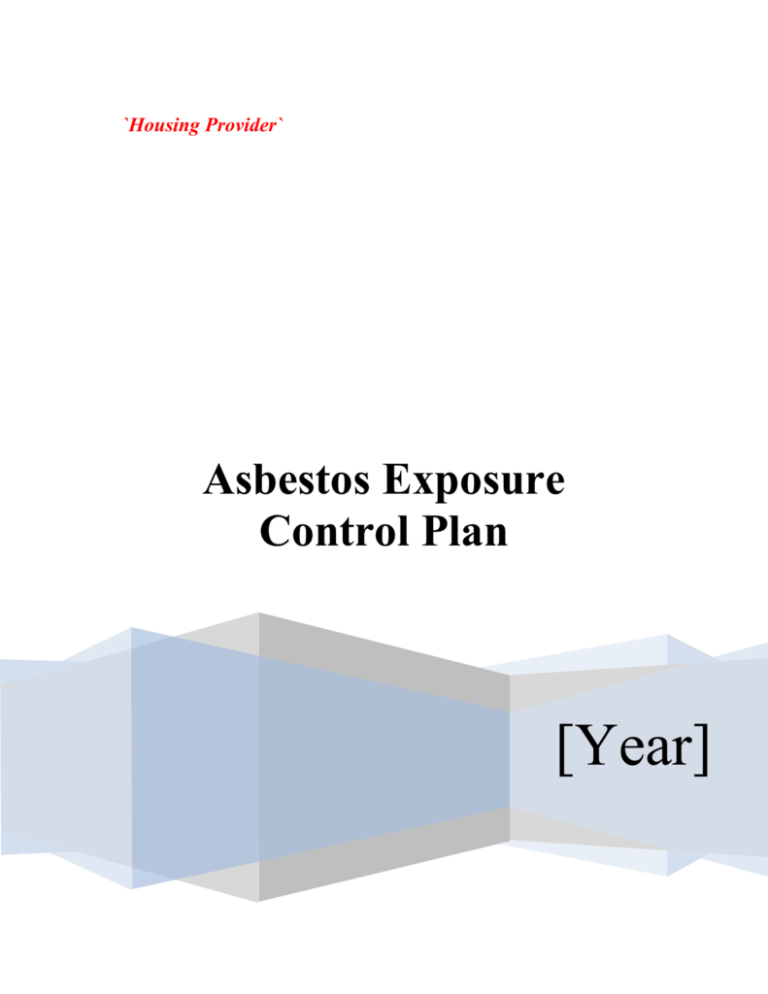 Asbestos Exposure Control Plan
