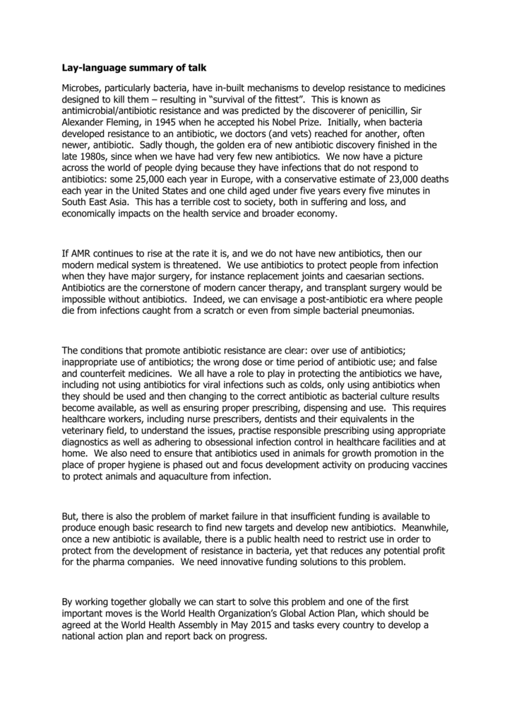 Lay language summary