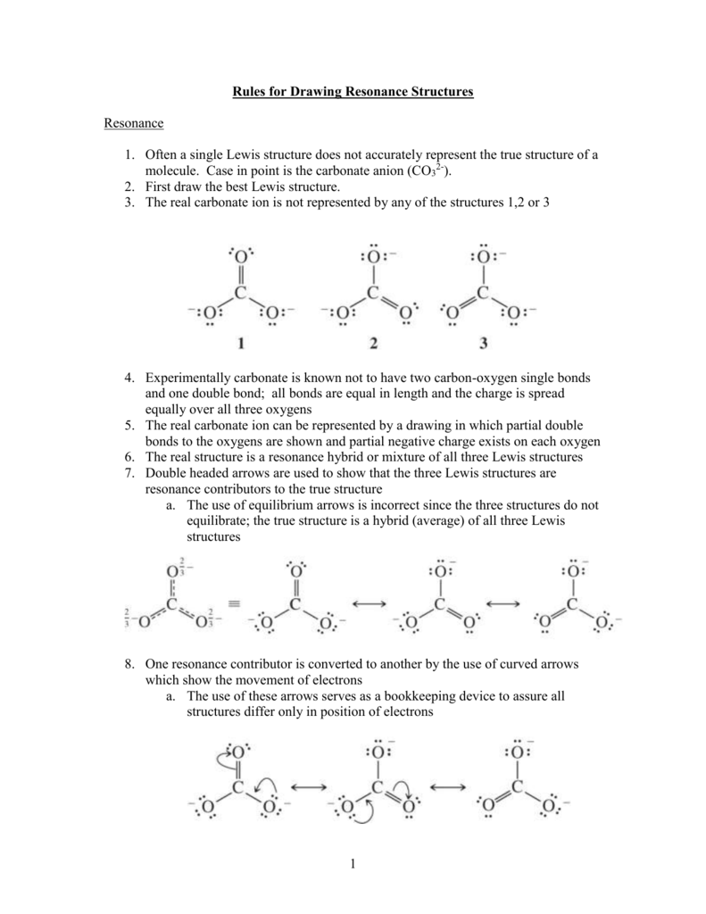 Rules For Drawing Resonance Structures