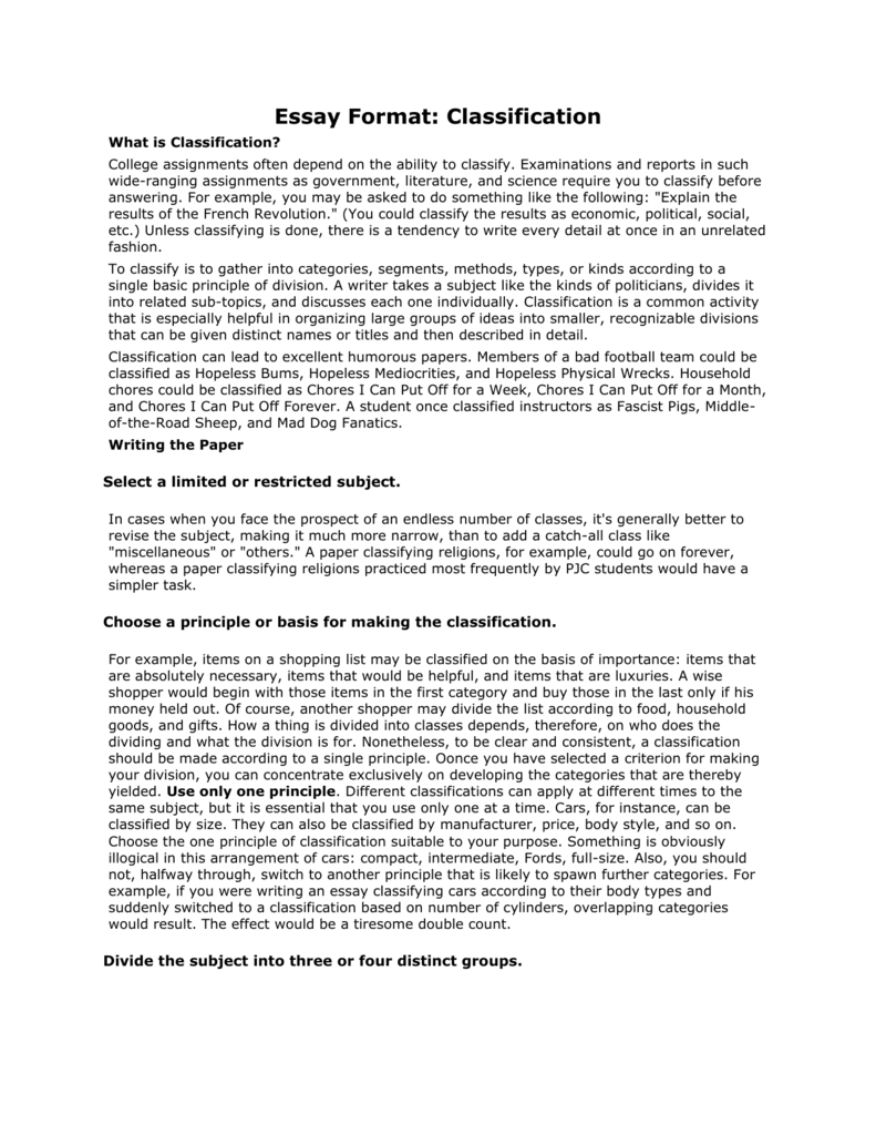 Essay Format Classification