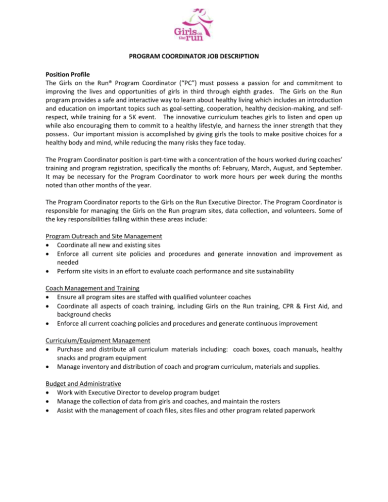 Program Coordinator Job Description