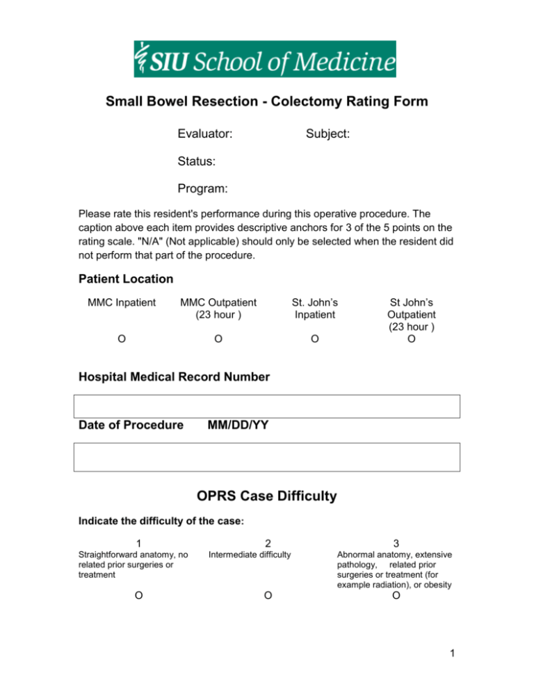 Proposed Template For Rating Forms