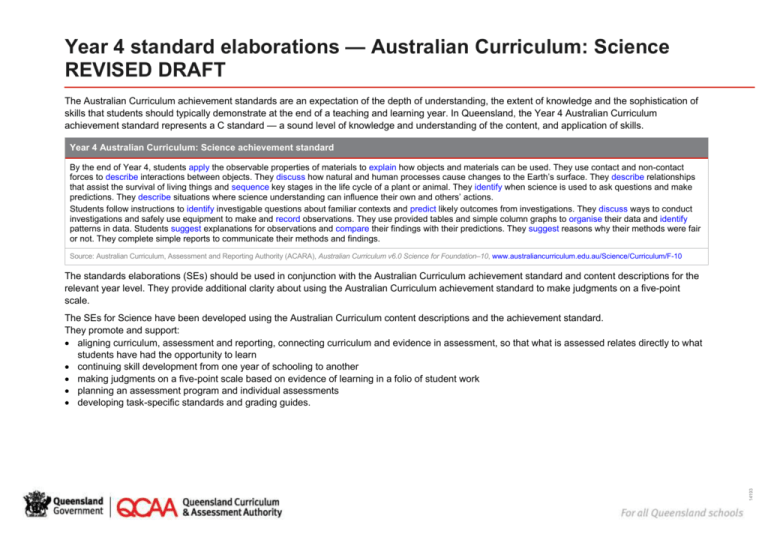 The Australian Curriculum Achievement Standards Are An