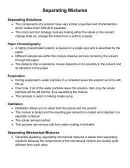 Separating Mixtures Notes