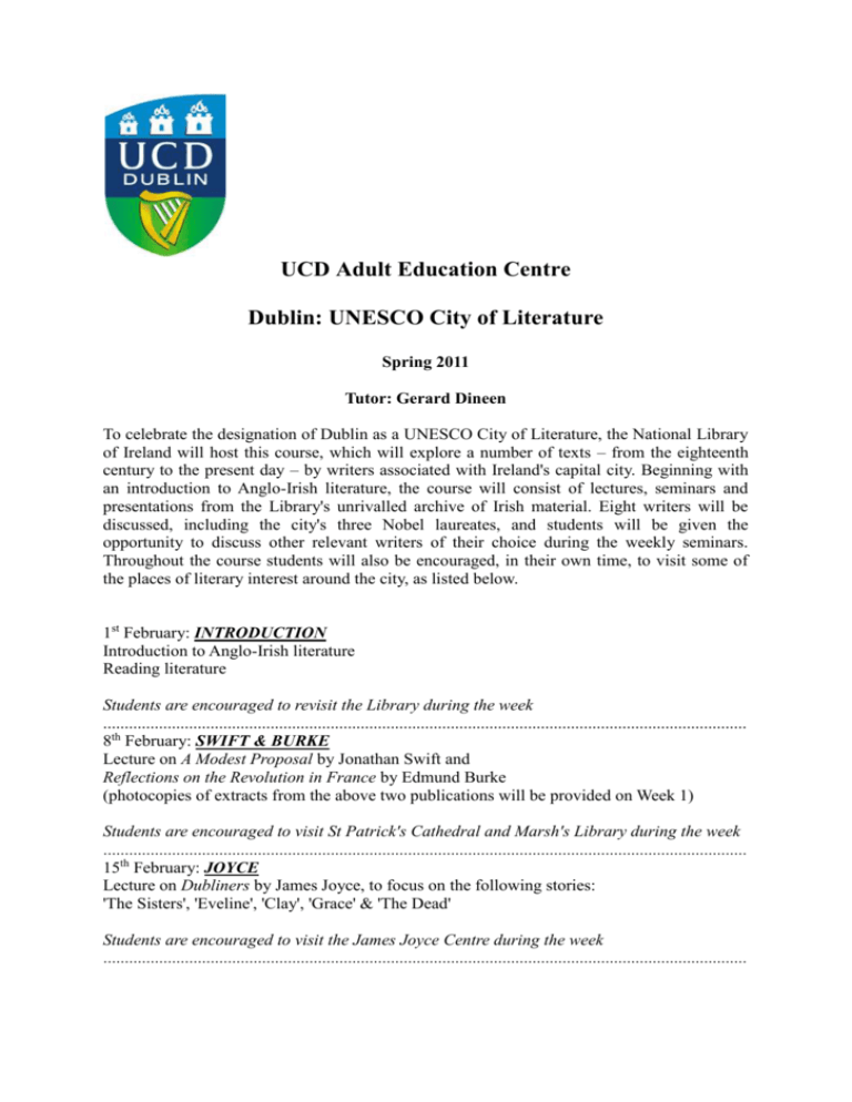 Reading List University College Dublin