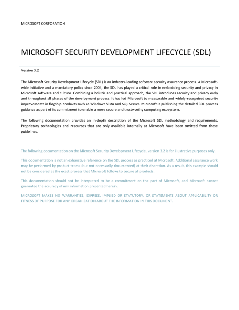 The Security Development Lifecycle (SDL)