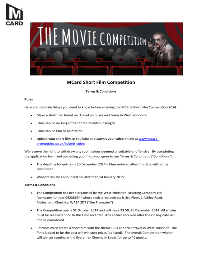 MCard Film Competition Terms And Conditions