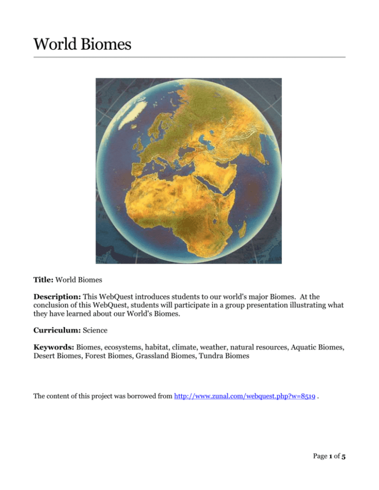 WORLD BIOMES