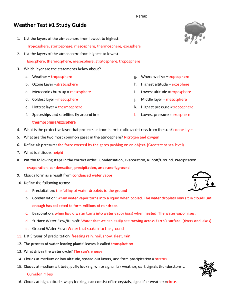 Weather Test 1 Study Guide