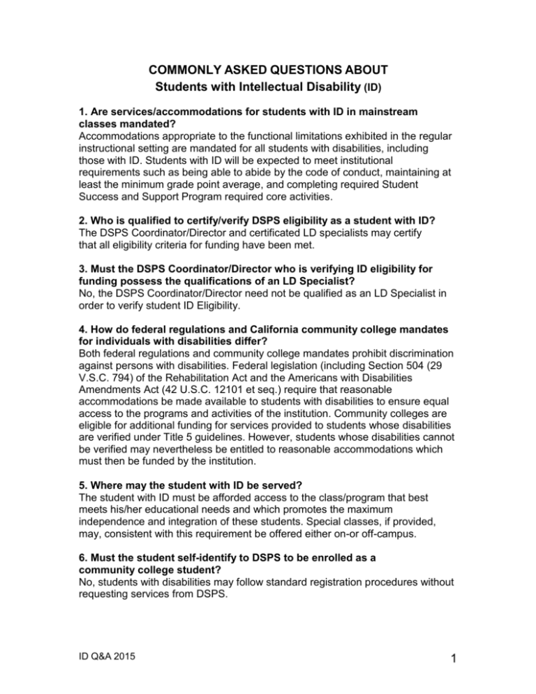 FAQ Developmentally Delayed Learners FAQ Developmentally Delayed Learners