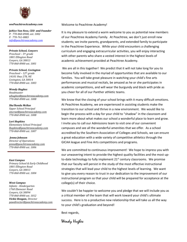 New Student Packet 2015-2016