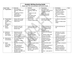 Writing Rubric – NARRATIVE