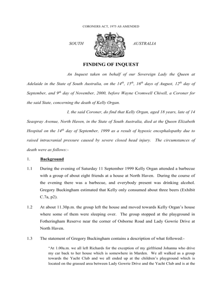 CORONERS ACT 1975 AS AMENDED CORONERS ACT 1975 AS AMENDED