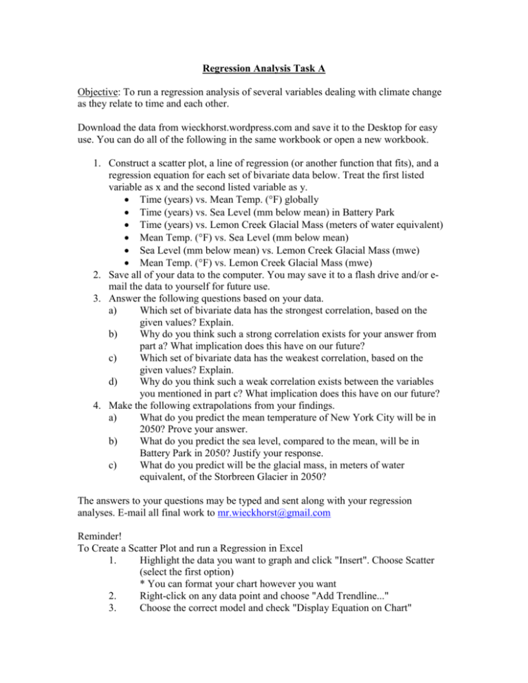 Regression Analysis Task