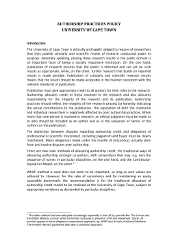 Statement of Authorship Form