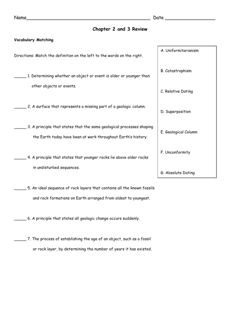 Chapter 2 And 3 Review