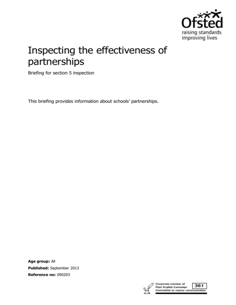 Inspecting the effectiveness of partnerships