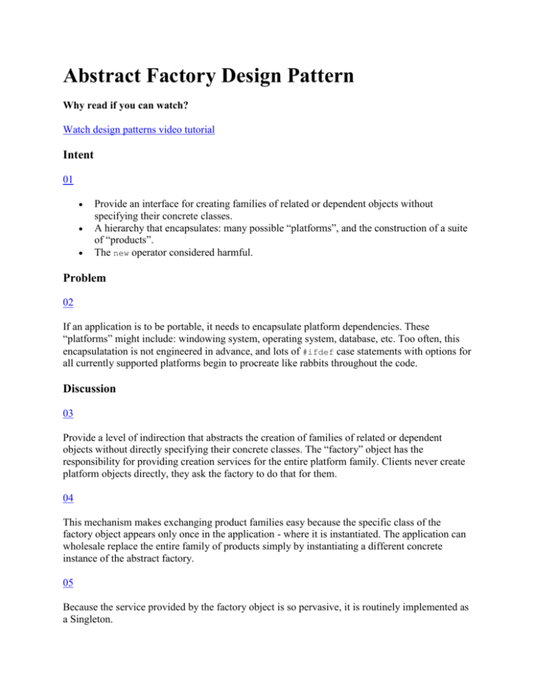 Abstract Factory Design Pattern