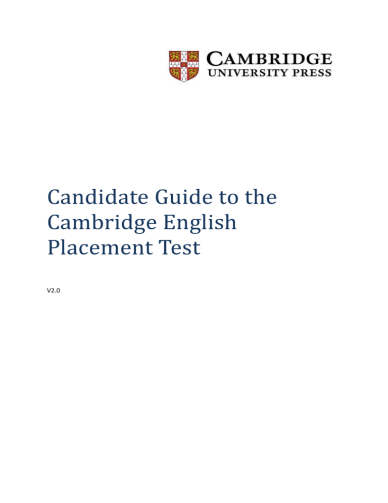 Candidate Guide to Cambridge Placement Test