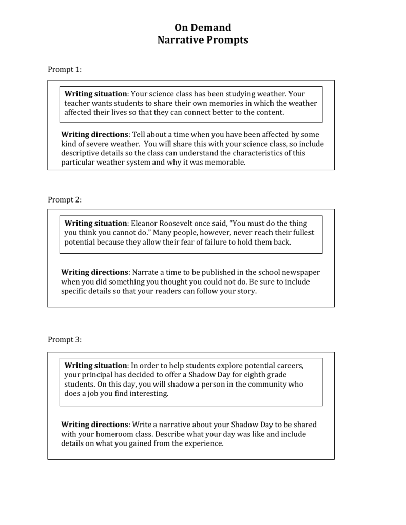 On Demand Narrative Prompts On Demand Narrative Prompts