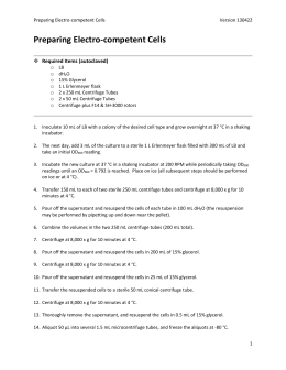 Competent cells (TOP10 protocol)