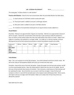 Lab 10: What`s the Concentration of Kool-Aid