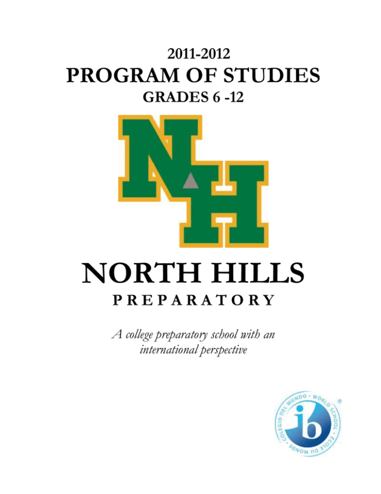 2011 2012 PROGRAM OF STUDIES GRADES 6