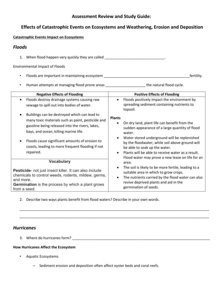 Test Review Worksheet